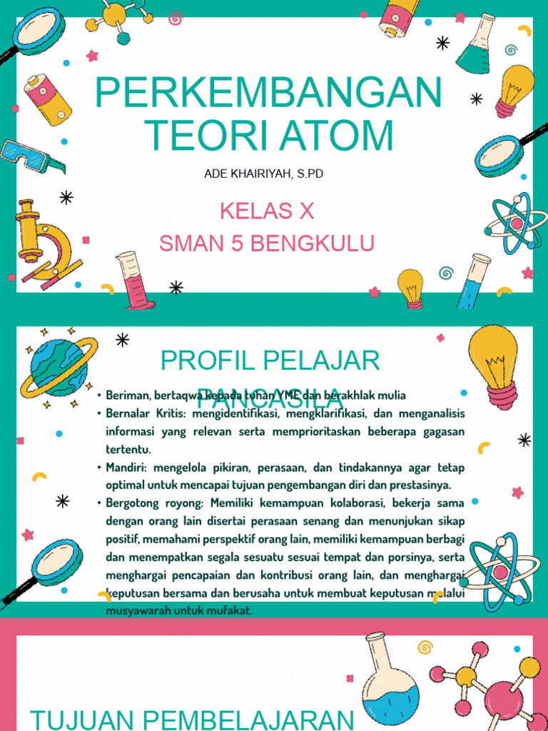 KIM.E Sem1 Perkembangan Model Atom | PDF