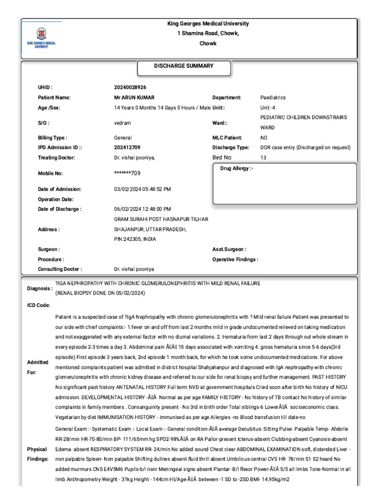 e-Hospital@NIC Govt. of India | PDF | Cholesterol | Kidney Disease