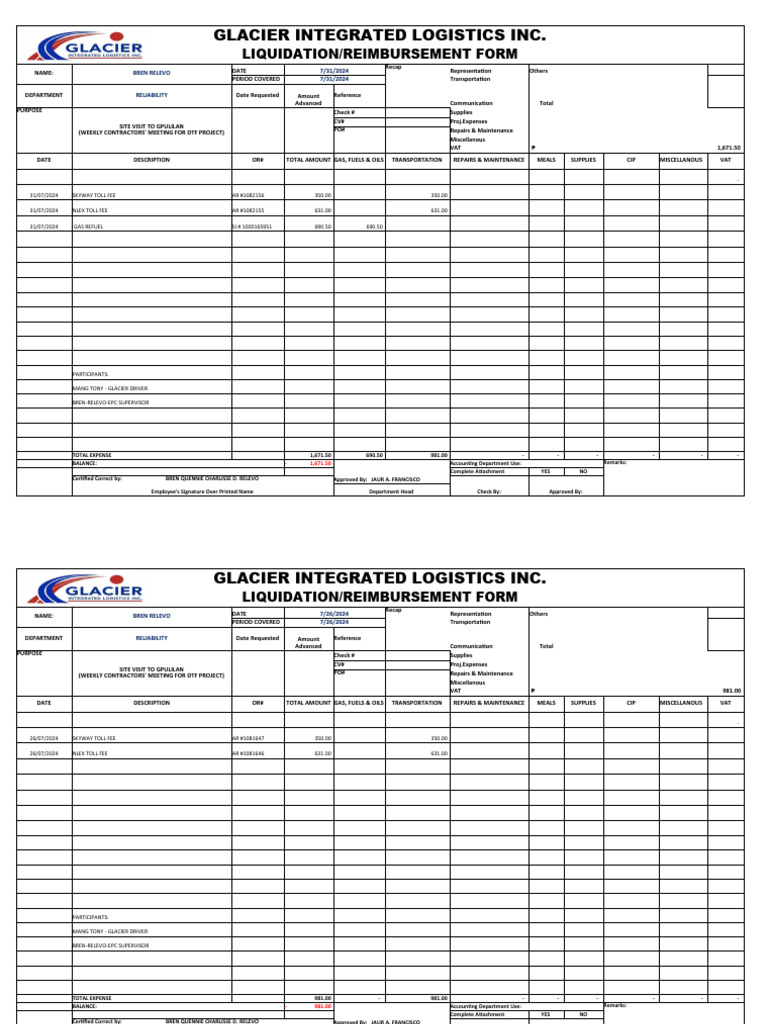 Gili Liquidation Forms | PDF