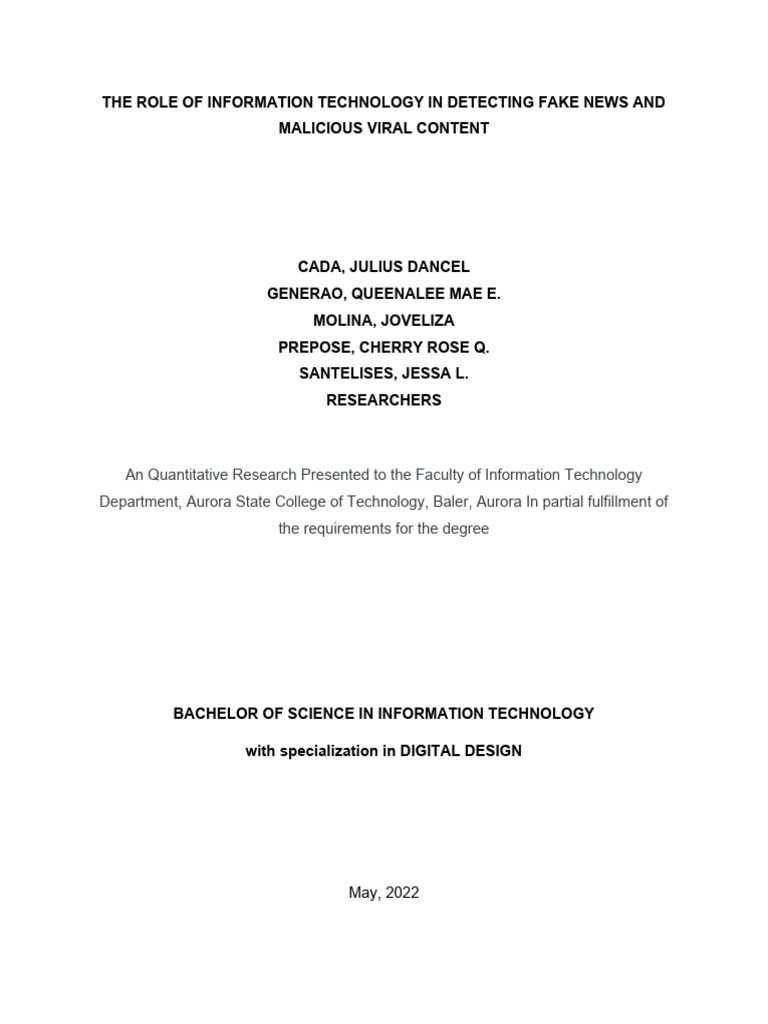 The Role of Information Technology in Detecting Fake News and Malicious ...