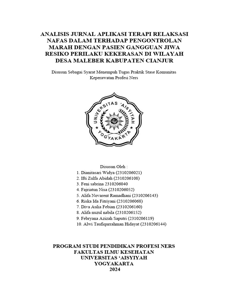 Analisis Jurnal Aplikasi Terapi Relaksasi Nafas Da | PDF | Kesehatan Holistik | Sains & Matematika