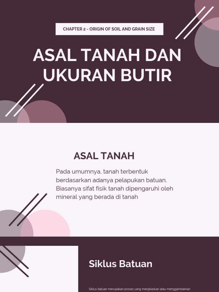 Asal Tanah dan Ukuran Butir Tanah | PDF