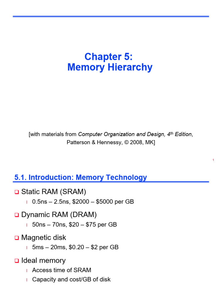 CA Chap5 Memory | PDF | Cpu Cache | Random Access Memory