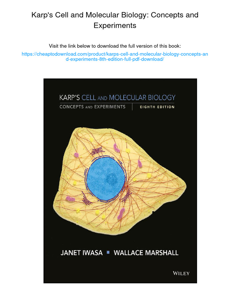 Karp's Cell and Molecular Biology: Concepts and Experiments. ISBN 1118886143, 978-1118886144 ...