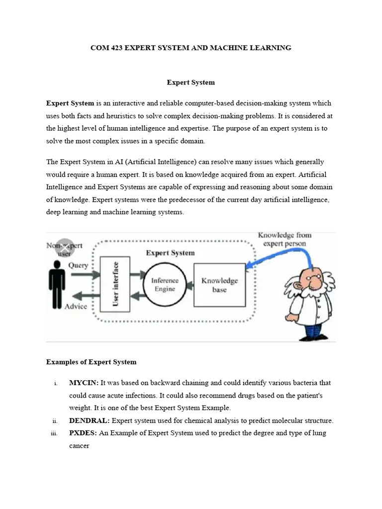 Com 423 Expert System and Machine Learning | PDF | Fuzzy Logic ...
