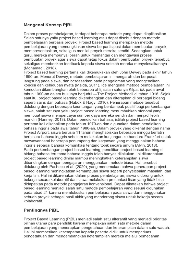 Projek Based Learning (PJBL) | PDF | Karier & Perkembangan