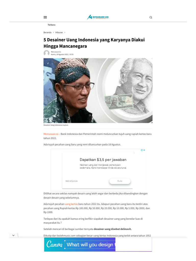 Desainer Uang Indonesia | PDF