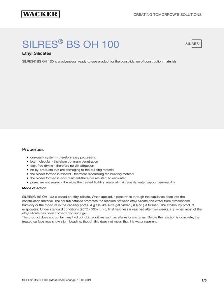 SILRES BS OH 100 en 2024.06.16 | PDF | Water | Paint