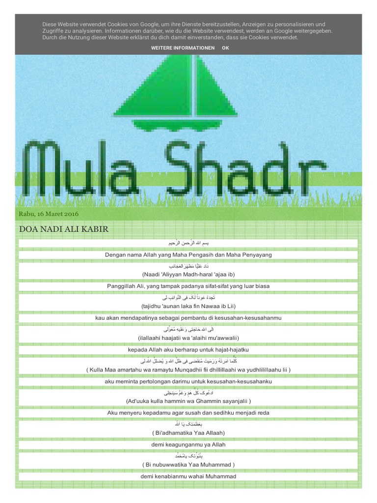DOA NADI ALI KABIR Mulashadr | PDF