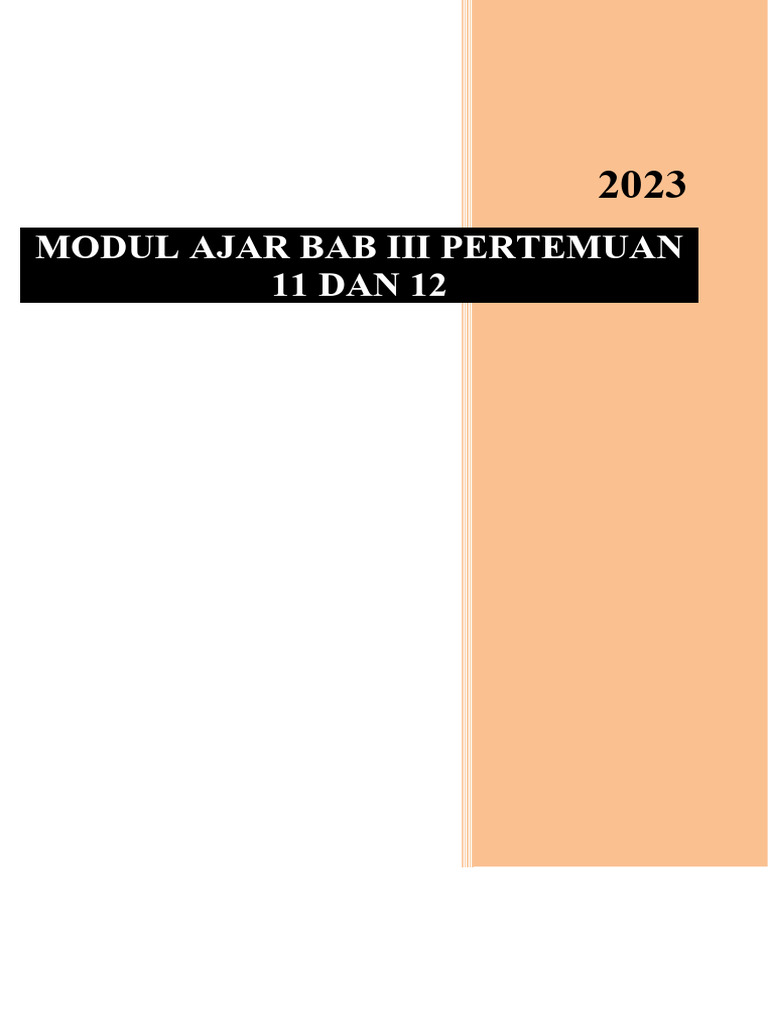 MODUL AJAR BAB III PERTEMUAN 11 Dan 12 | PDF