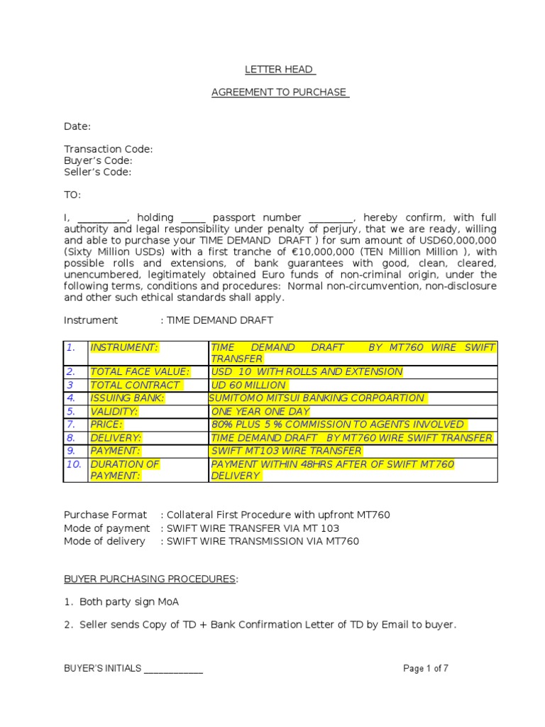 Time Demand Draft Contract | PDF | Financial Transaction | Payments
