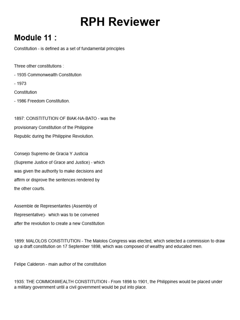 RPH Reviewer finals | PDF | Government