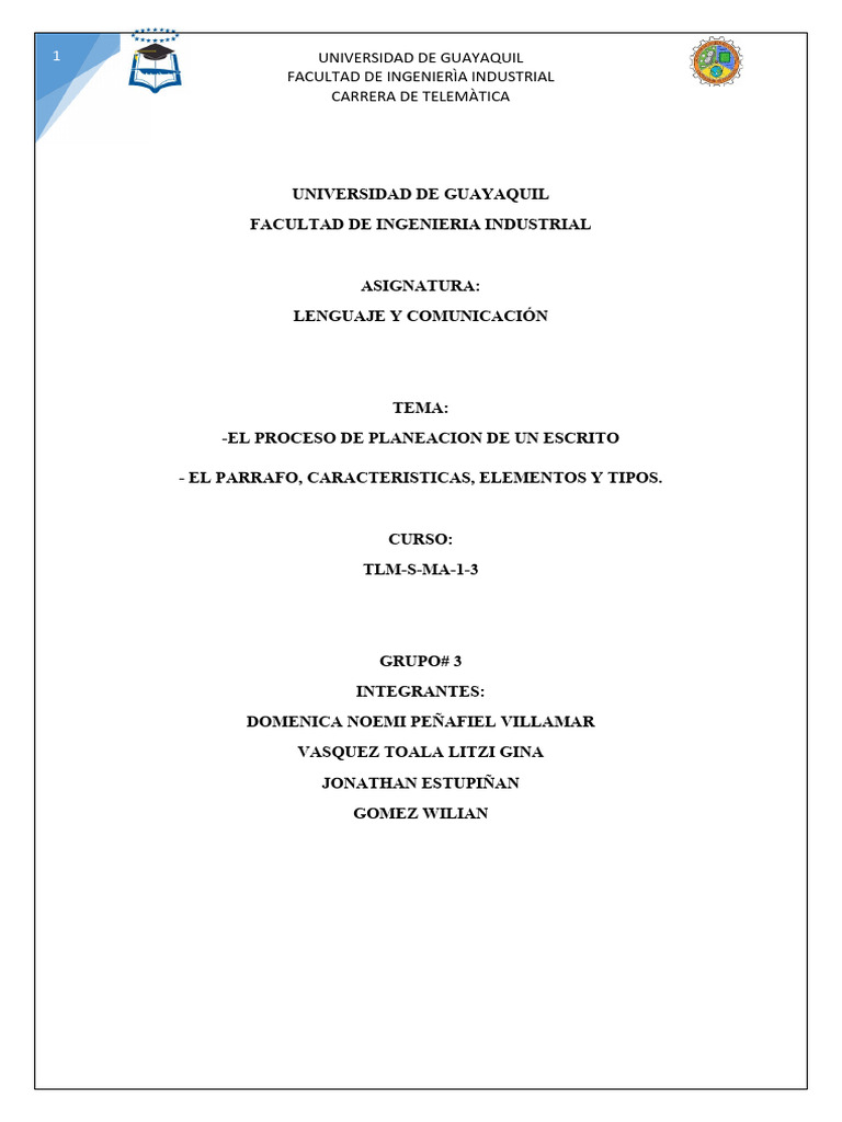 Planeación y Tipos de Párrafos Escritos | PDF | Párrafo | Argumento