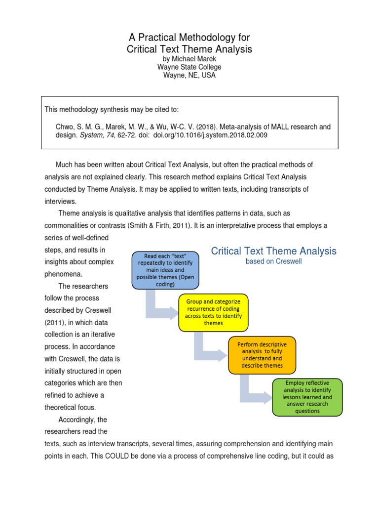Critical Text Theme Analysis Methodology | PDF | Qualitative Research ...