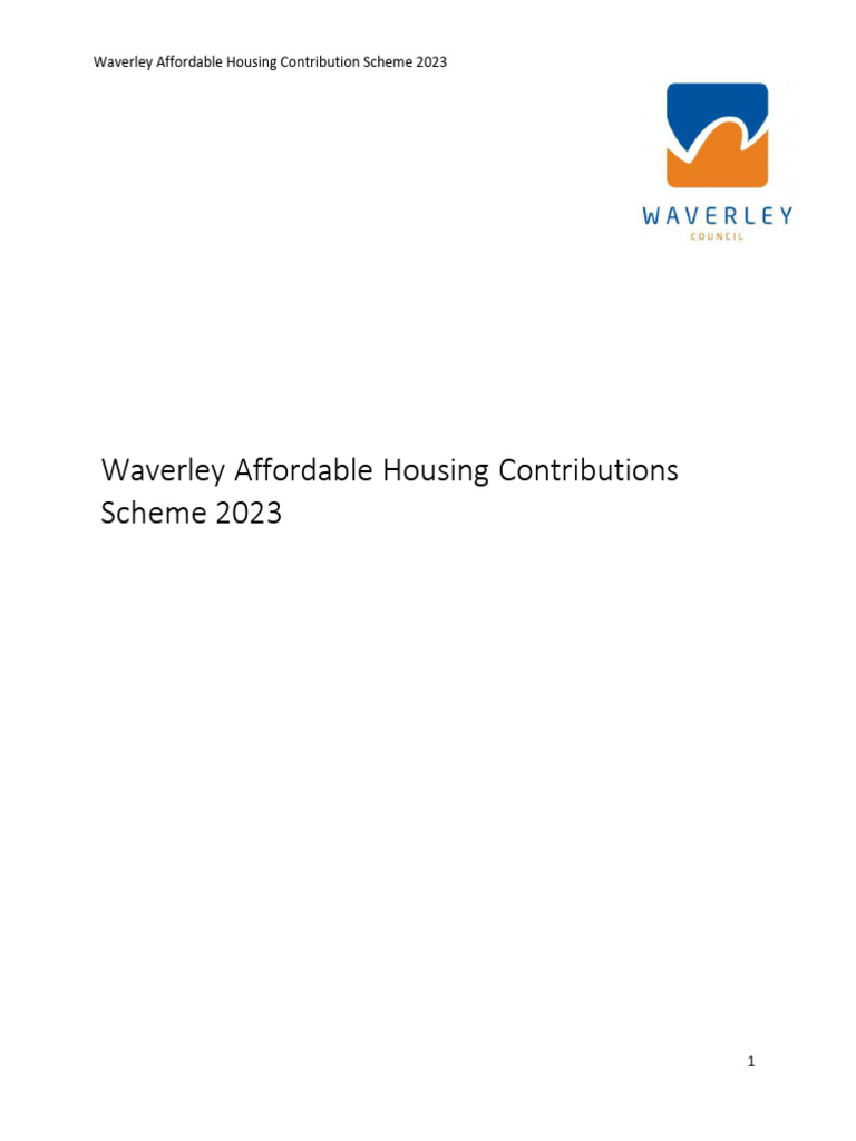 Waverley Housing Contribution Plan | PDF | Affordable Housing | Public ...