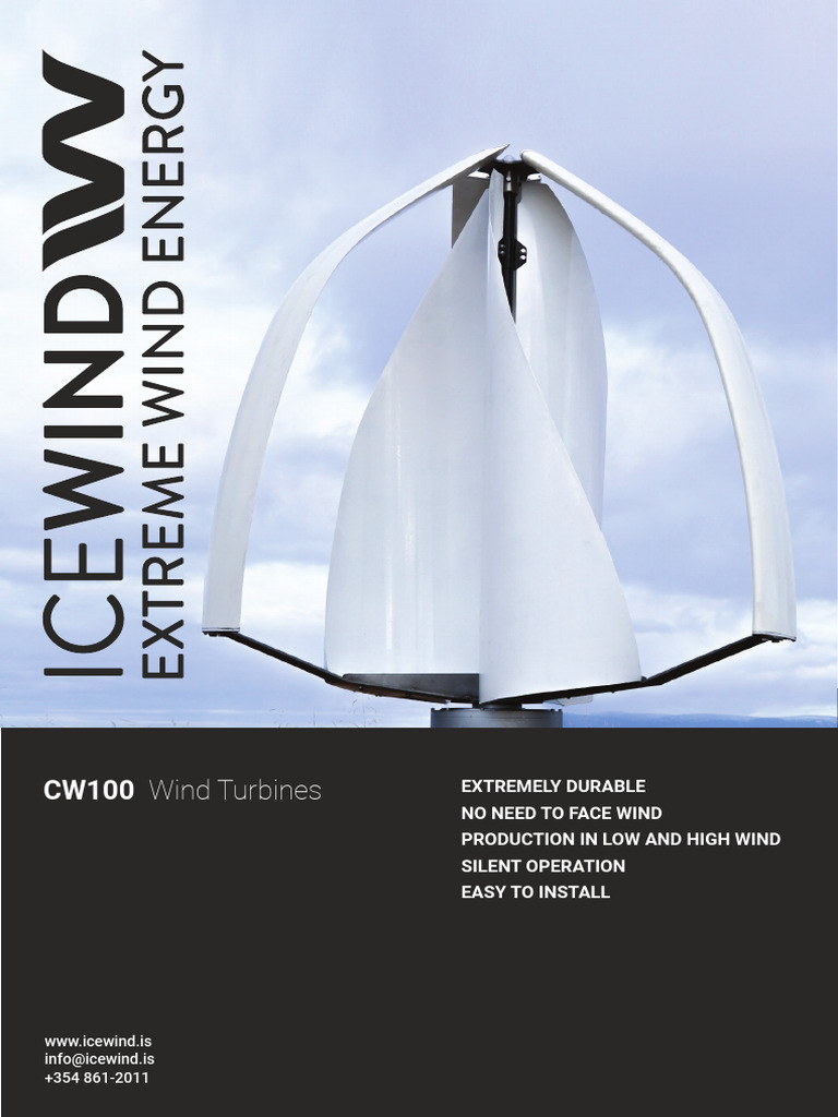 CW 100 Icewind Wind Turbine | PDF | Off The Grid | Wind Turbine