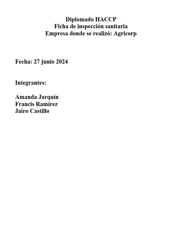 Ficha de Inspeccion Sanitaria | PDF | Agua | Agua potable Ficha de Inspeccion Sanitaria | PDF | Agua | Agua potable