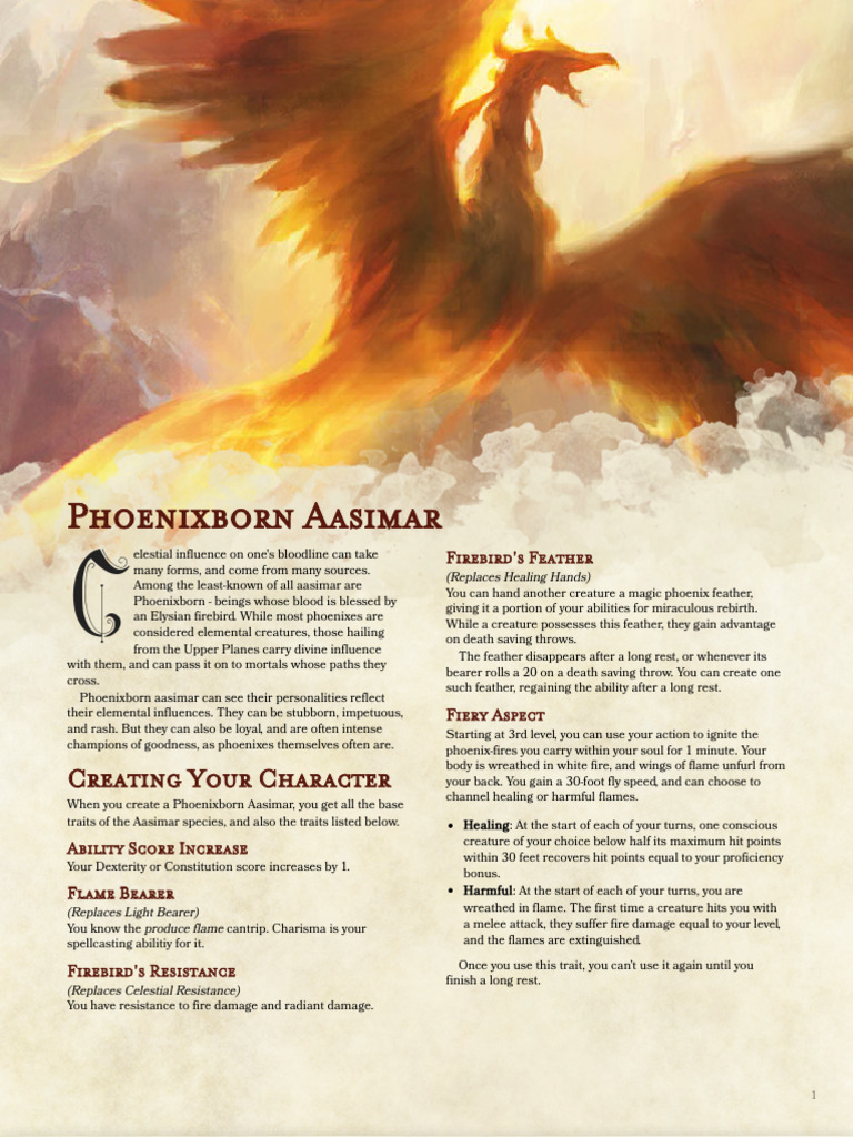 Phoenixborn Aasimar Guide | PDF