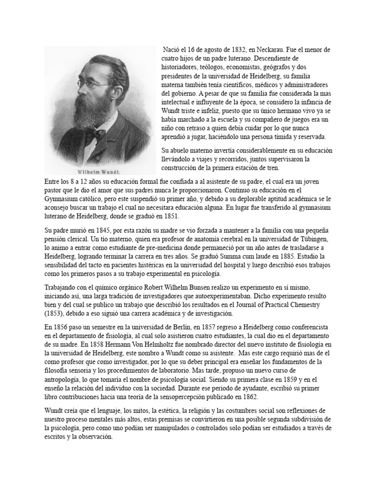 Wilhem Wundt Pdf Science Educación En Artes Liberales