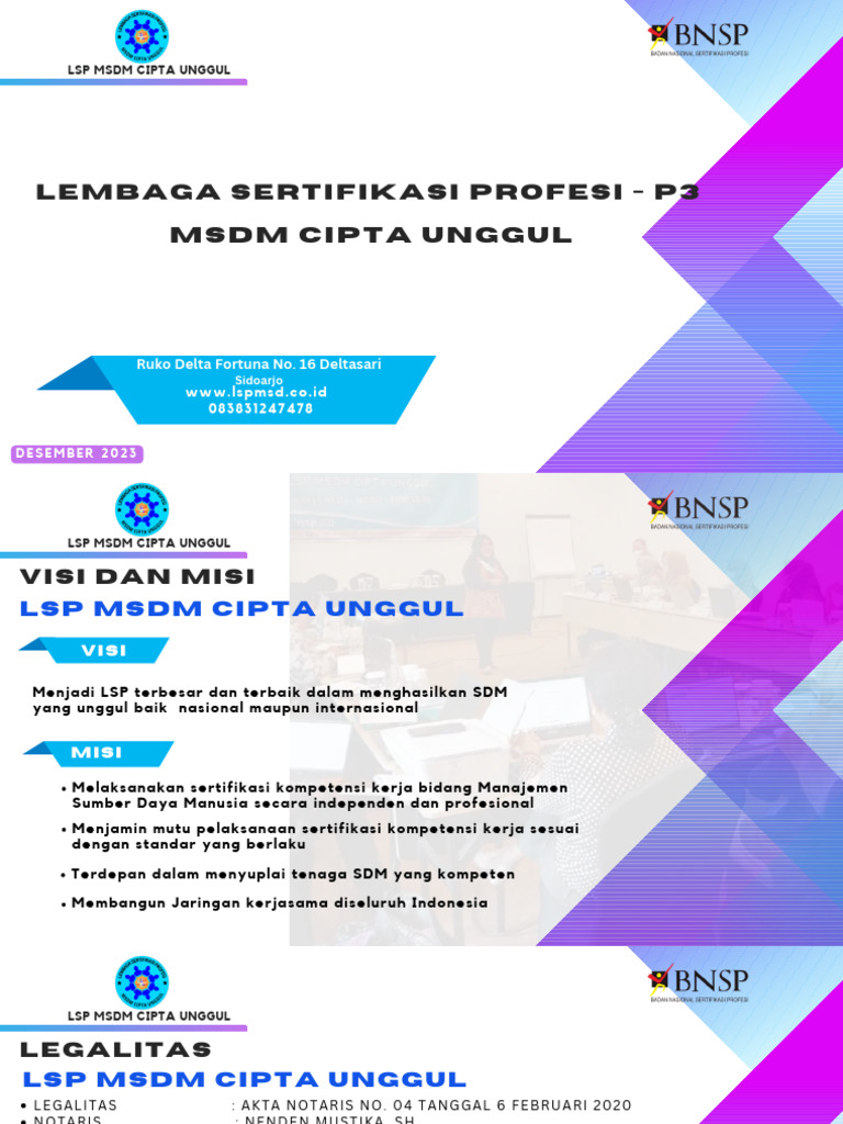 Compro LSP MSDM Cipta Unggul2024 | PDF | Karier & Perkembangan