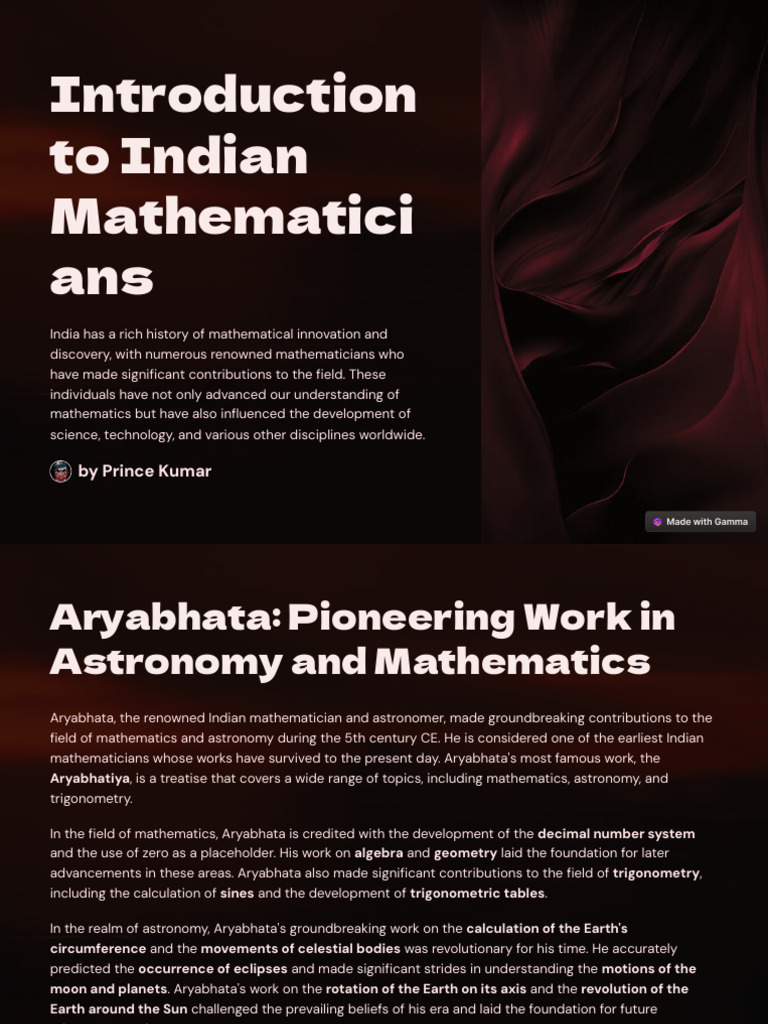 Introduction To Indian Mathematicians Rotated | PDF | Mathematics