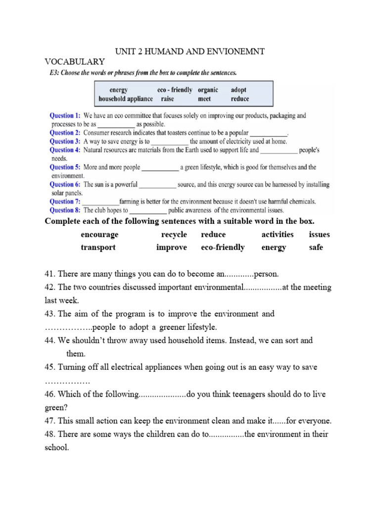 UNIT 2 GLOBAL 10 grammar | PDF | Climate Change | Sustainable Energy