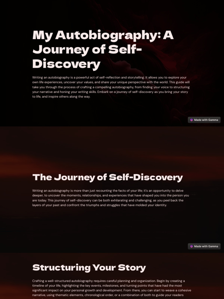 Crafting Your Autobiography Journey | PDF | Narrative | Storytelling