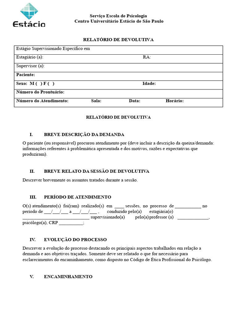 Relatório de Devolutiva | PDF | Carreira e Crescimento
