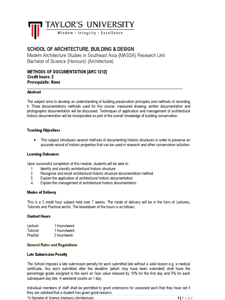 Methods of Architectural Documentation | PDF | Plagiarism | Educational ...