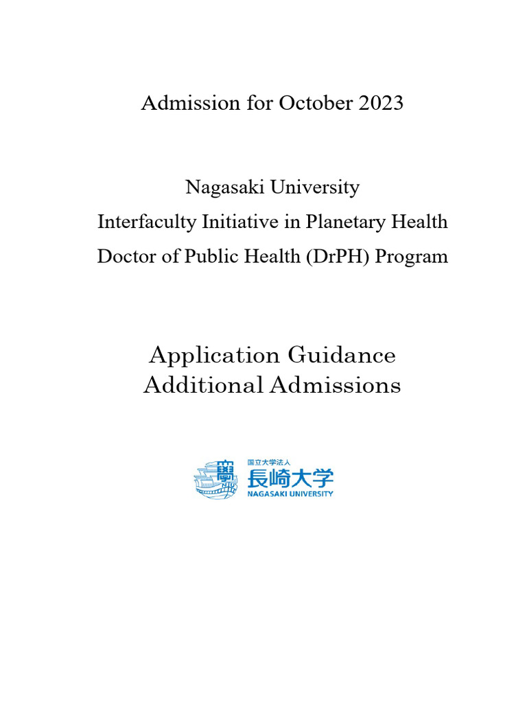 01 DRPH Additional Admissions 2023 Application Guidance | PDF ...