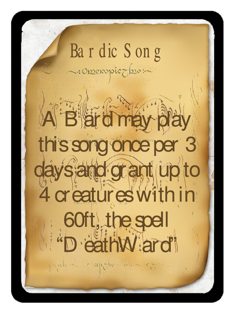 Bardic Song 1 | PDF