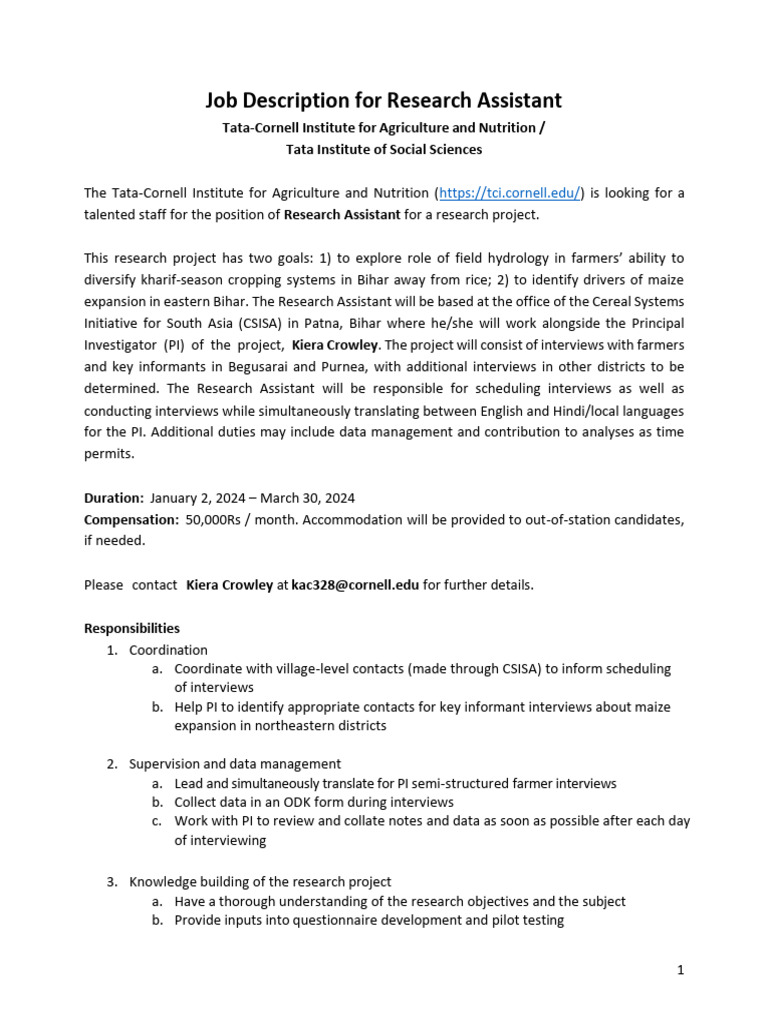 Research Assistant | PDF | Cognition