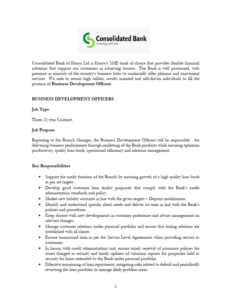Business Development Officers | PDF | Banks | Business