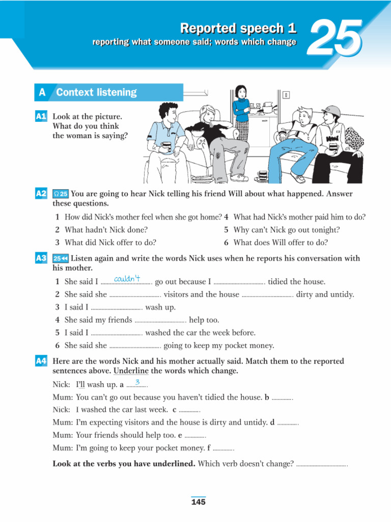 Reported Speech - Extra Exercise | PDF