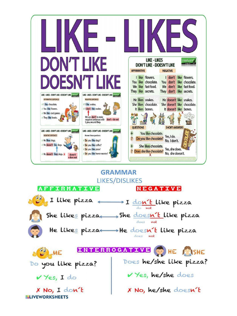 Grammar Likes and Dislikes | PDF