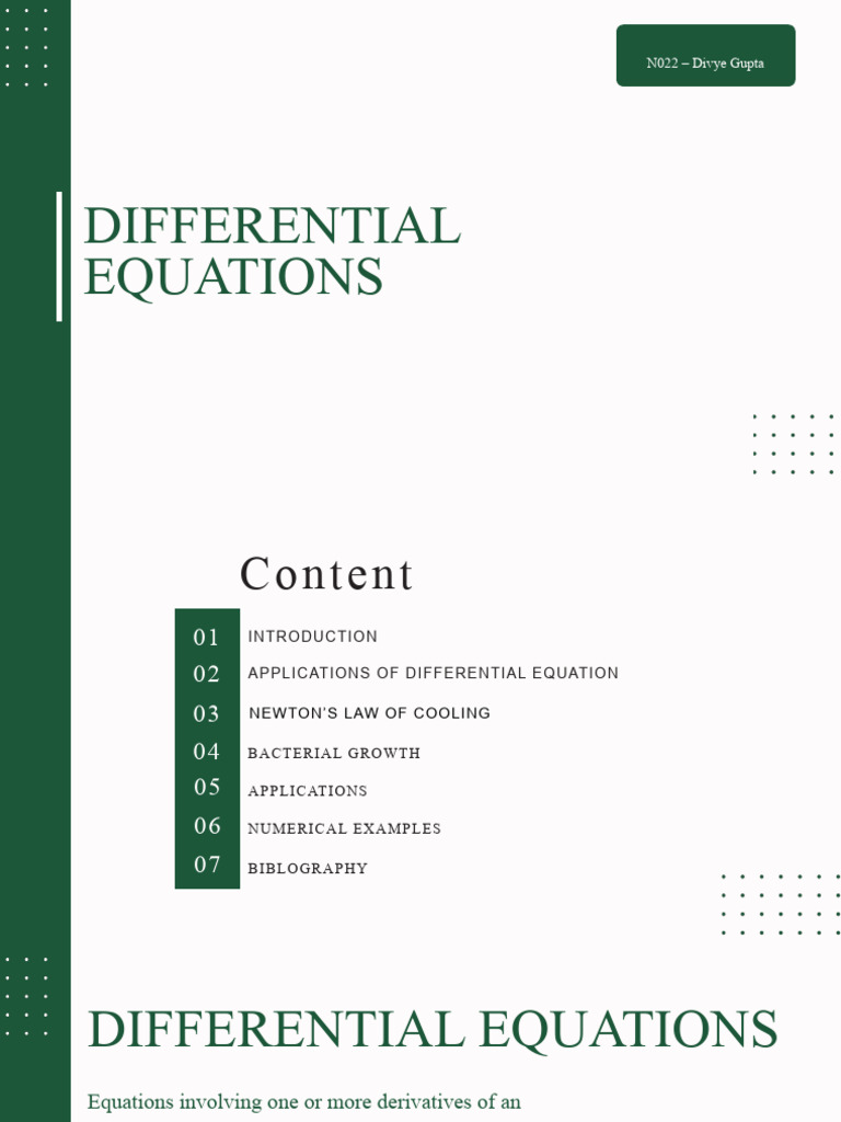 N022 - Lade Presentation | PDF | Bacteria | Differential Equations