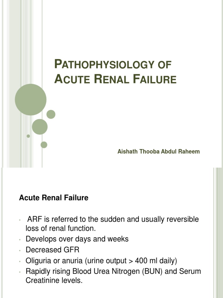 Pa Tho Physiology of Acute Renal Failure | PDF