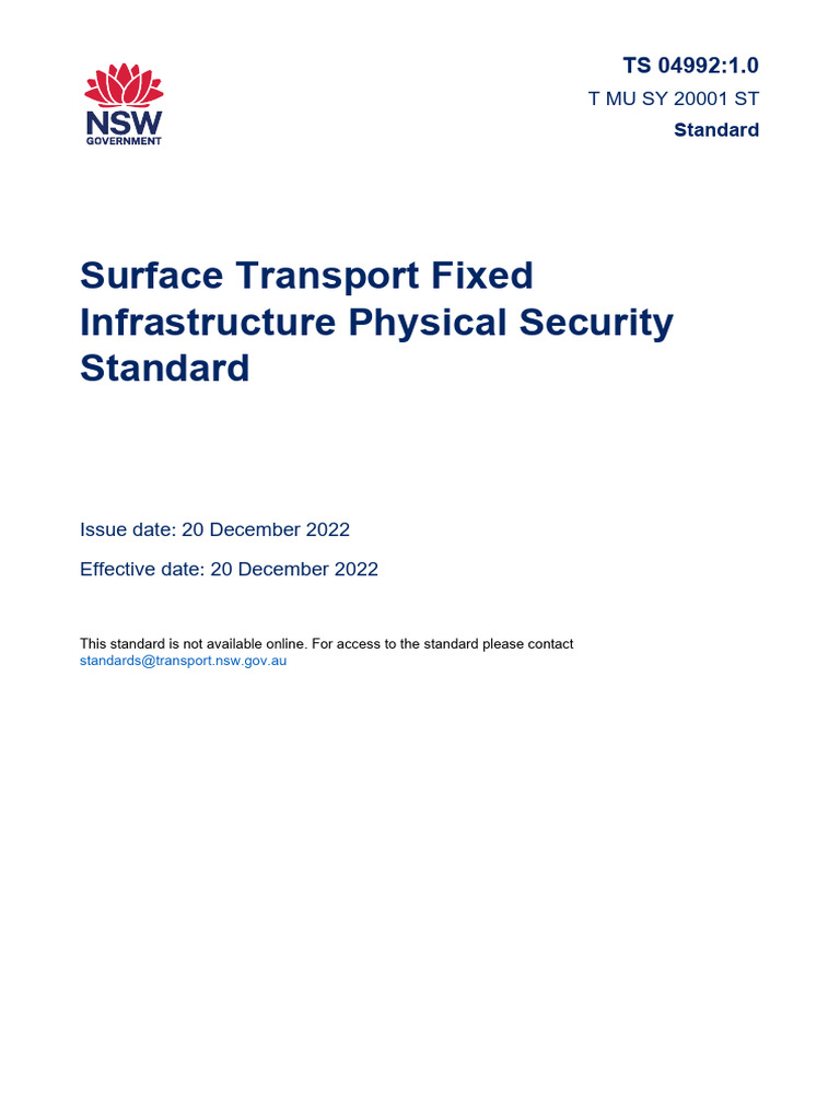 TS 04992 - 1.00 - Surface Transport Fixed Infrastructure Physical ...