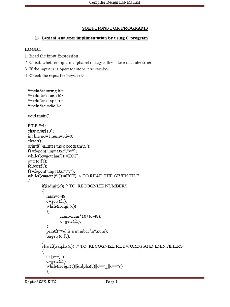 Compiler-Design-Lab-Master Manual | PDF | Parsing | Syntax (Logic)