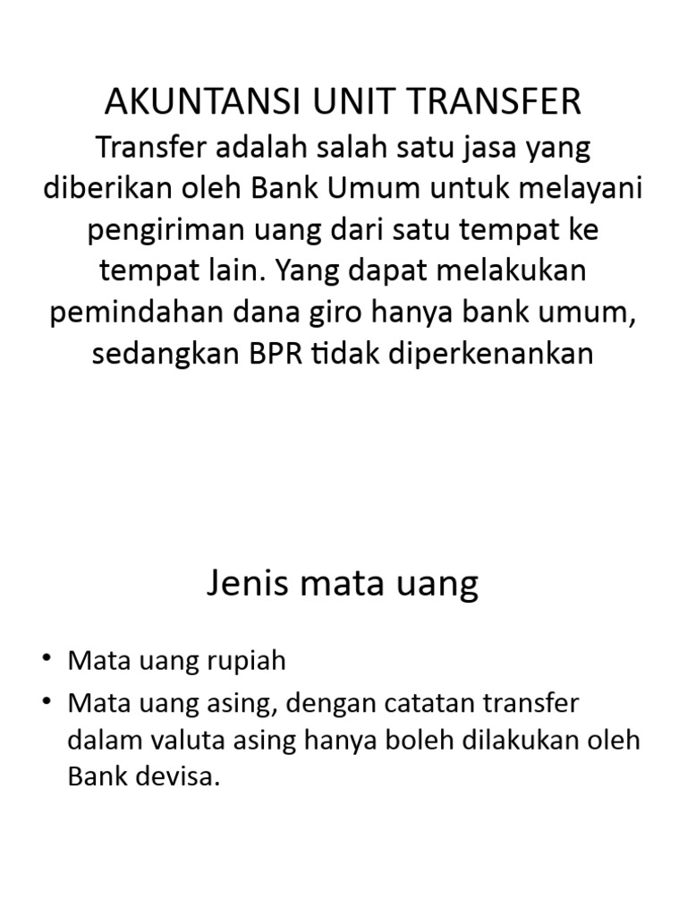 Akuntansi Transfer Bank | PDF