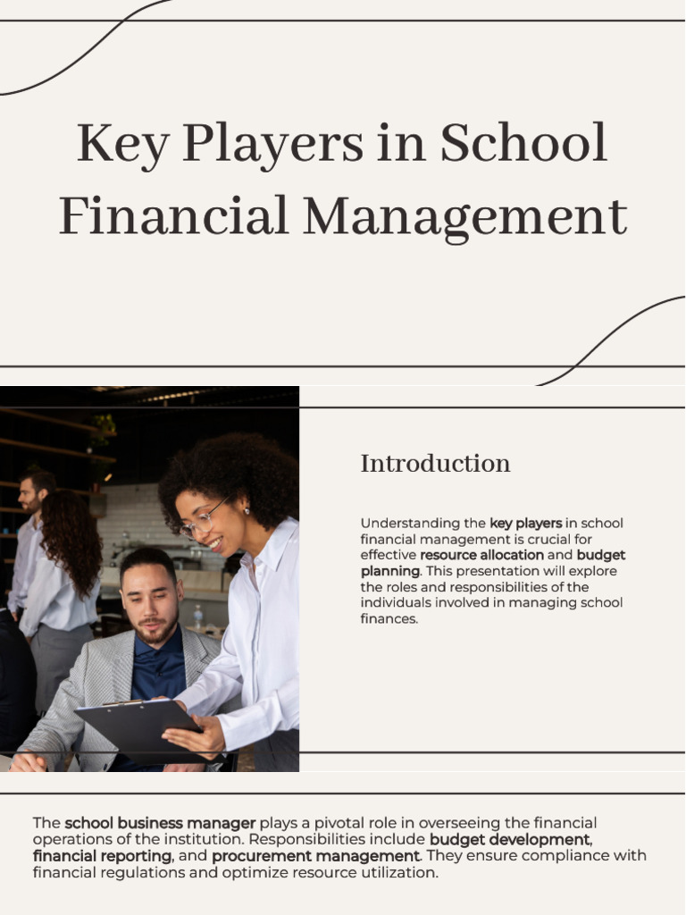 Key Players in School Financial Management | PDF | Regulatory ...