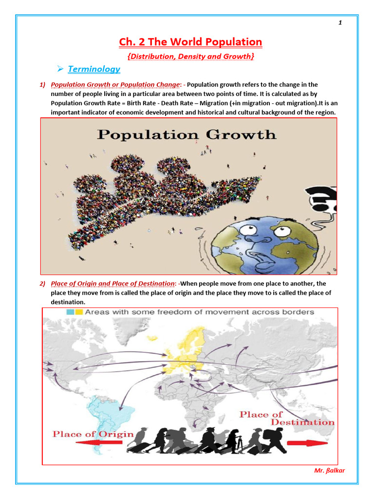 Ch 2 The World Population Distribution Density and Growth-1 | PDF ...