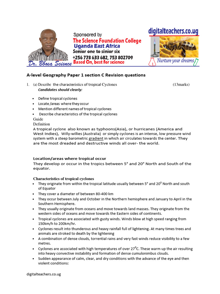 Physical Geography A Level Paper 1 Section C Revision Questions | PDF ...