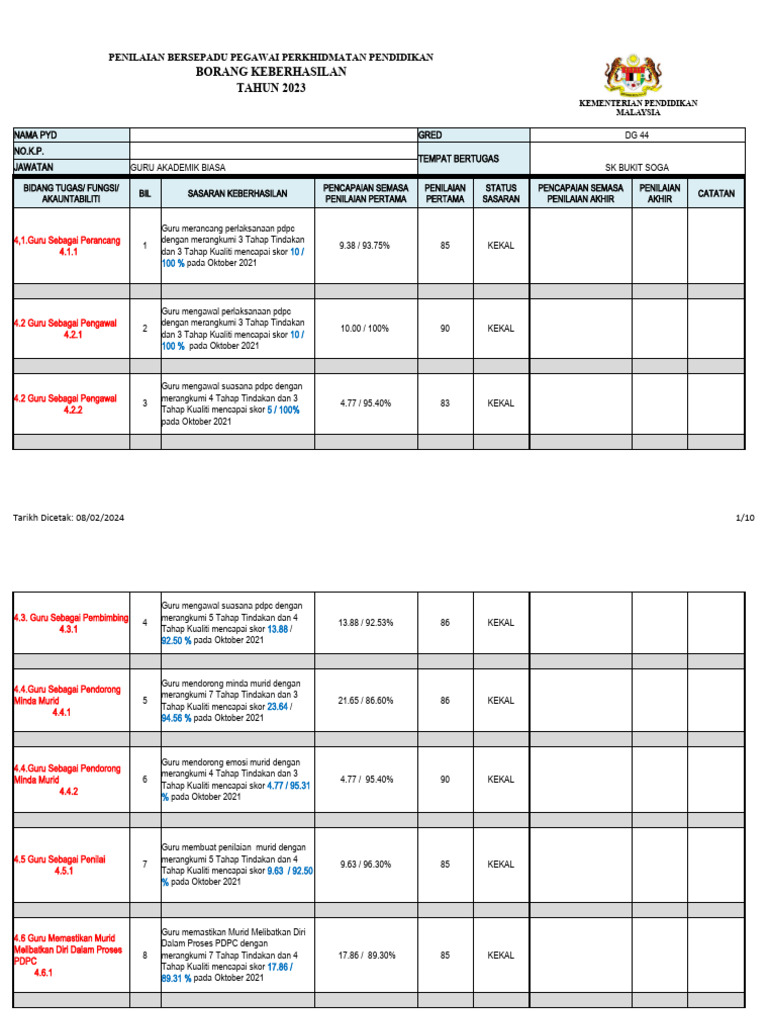 Borang STD 4 2023 April | PDF