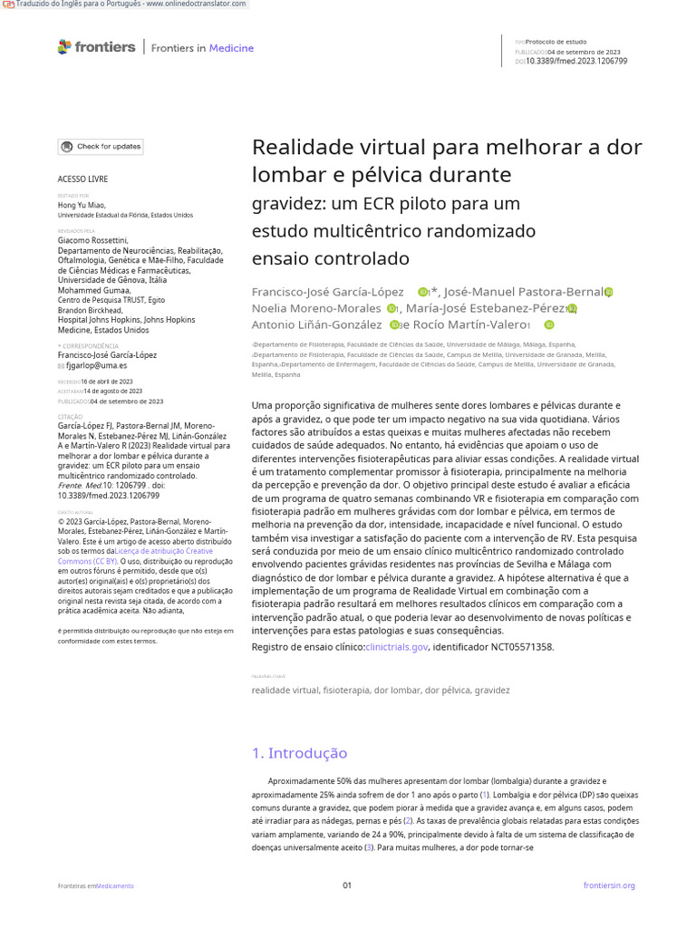 Fmed-10-1206799 en PT | PDF | Gravidez | Dor lombar