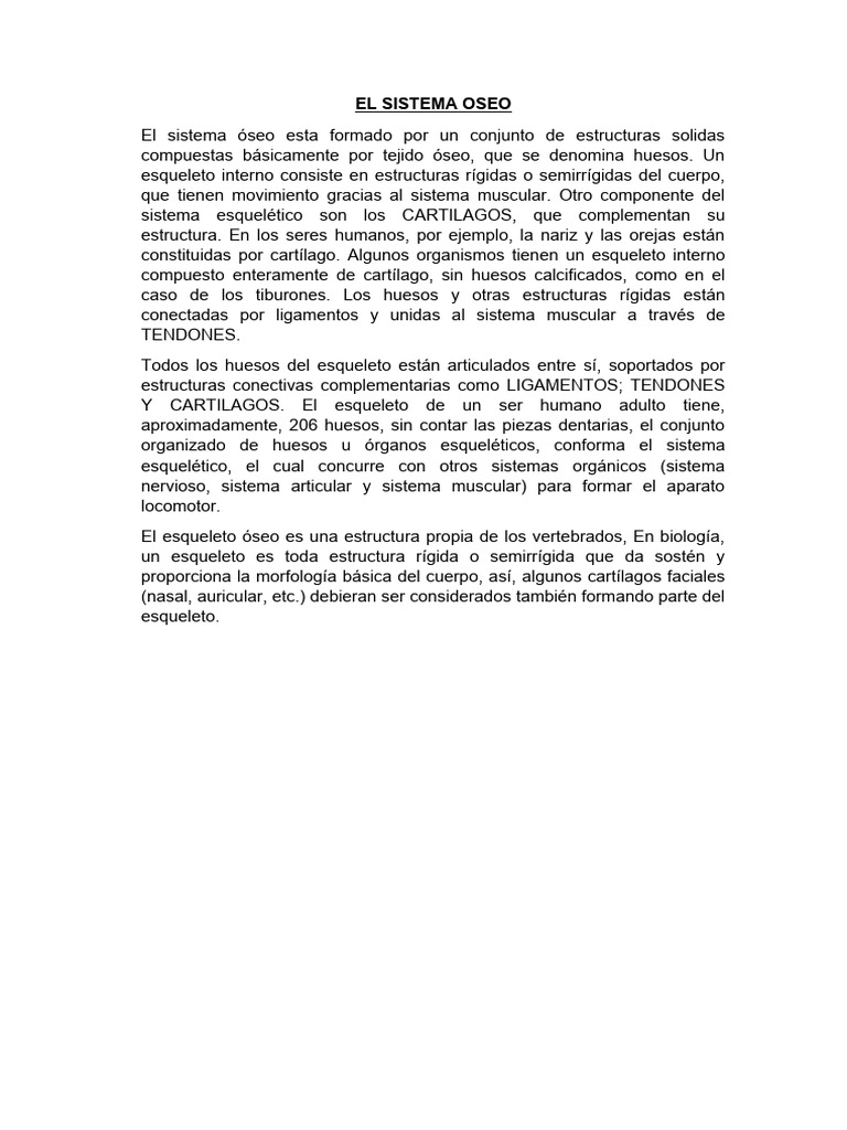 Sistema Oseo Y Muscular Pdf Articulación Esqueleto