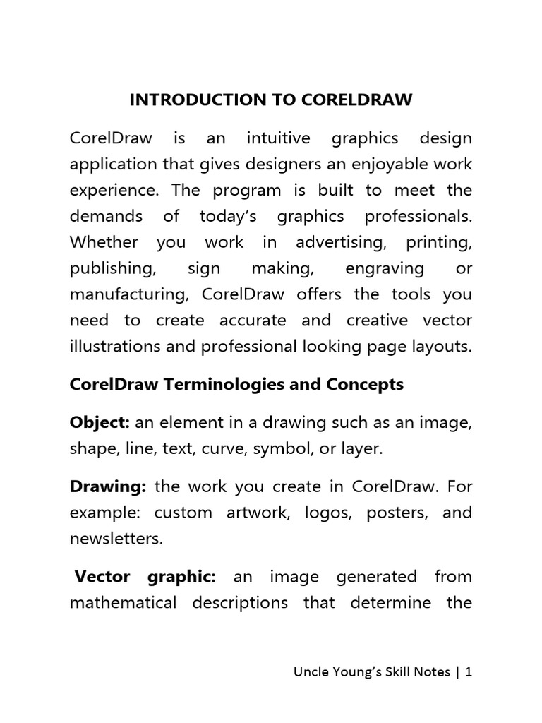 Intro To Coreldraw | PDF | Window (Computing) | Graphics