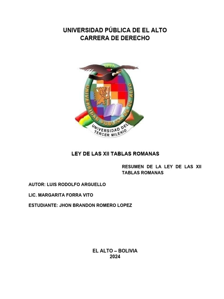 Las 12 Tablas Romanas | PDF | Propiedad | imperio Romano