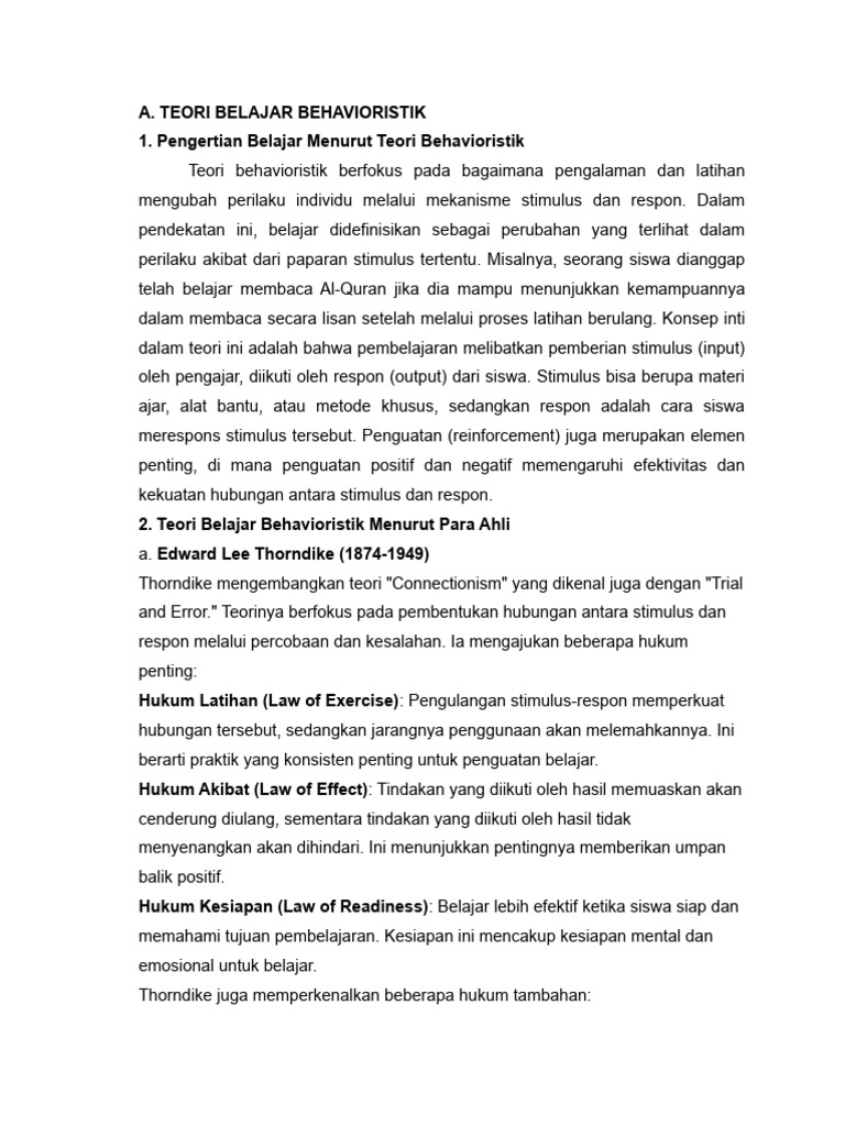 Resume KB 1 Teori Belajar | PDF