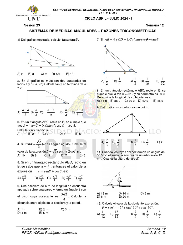 SIST. DE Medicion Angular y RAZ - TRIGOnometricas | PDF | Triángulo ...